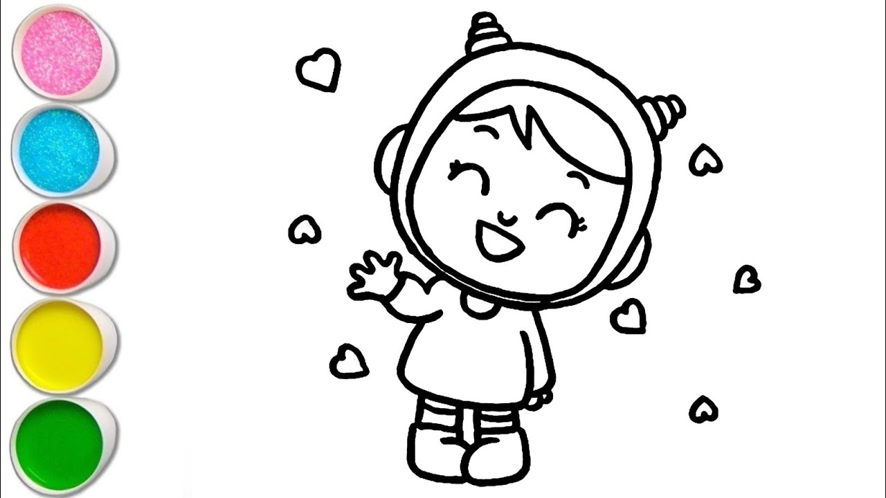 Cute Nina Drawing, Painting and Coloring For Kids and Toddlers_ How to ...