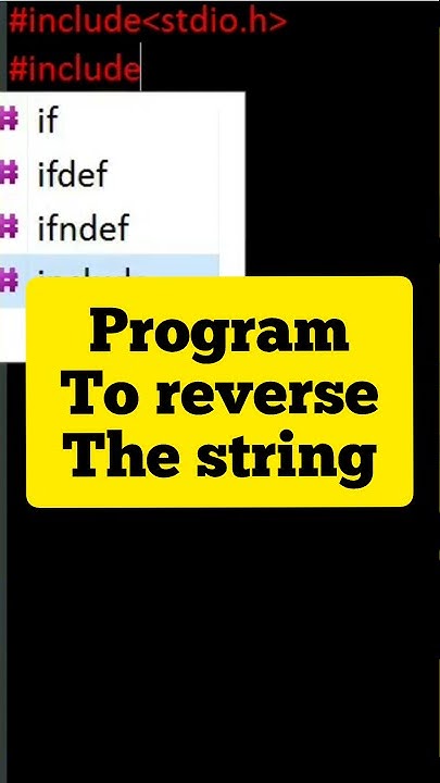 Program to reverse the string || without using strrev function . - YouTube