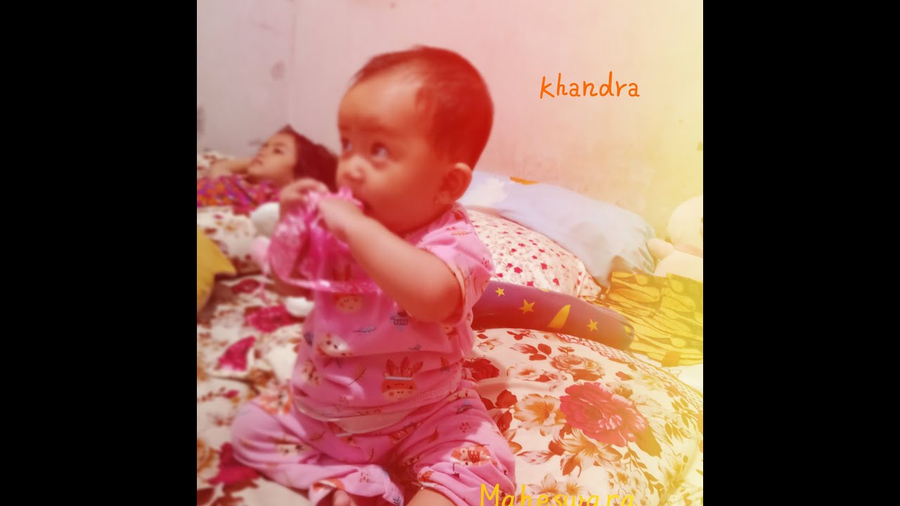 Baby khandra with mother and sisters play in the out door, (ride the ...