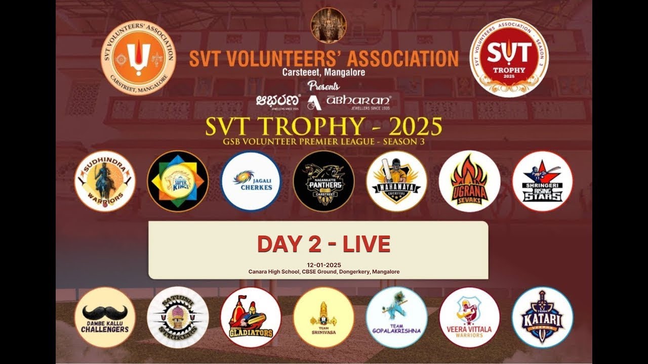 SVT Trophy 2025 - Day 2 Evening Live | Season 3 | SVT Volunteers ...