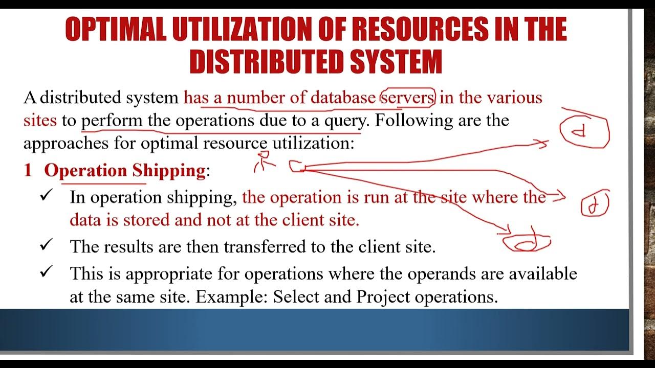 Distributed Database Systems | Part 6.1 | Optimal Utilization of Resources(Shipping) - YouTube