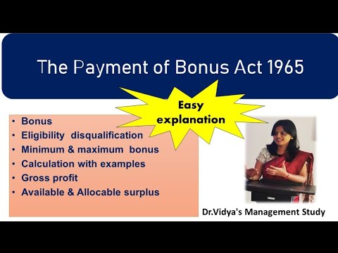 Payment of Bonus Act 1965 l with latest amendments l calculation of ...