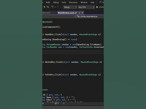 Read & Write CSV Files with .NET - YouTube