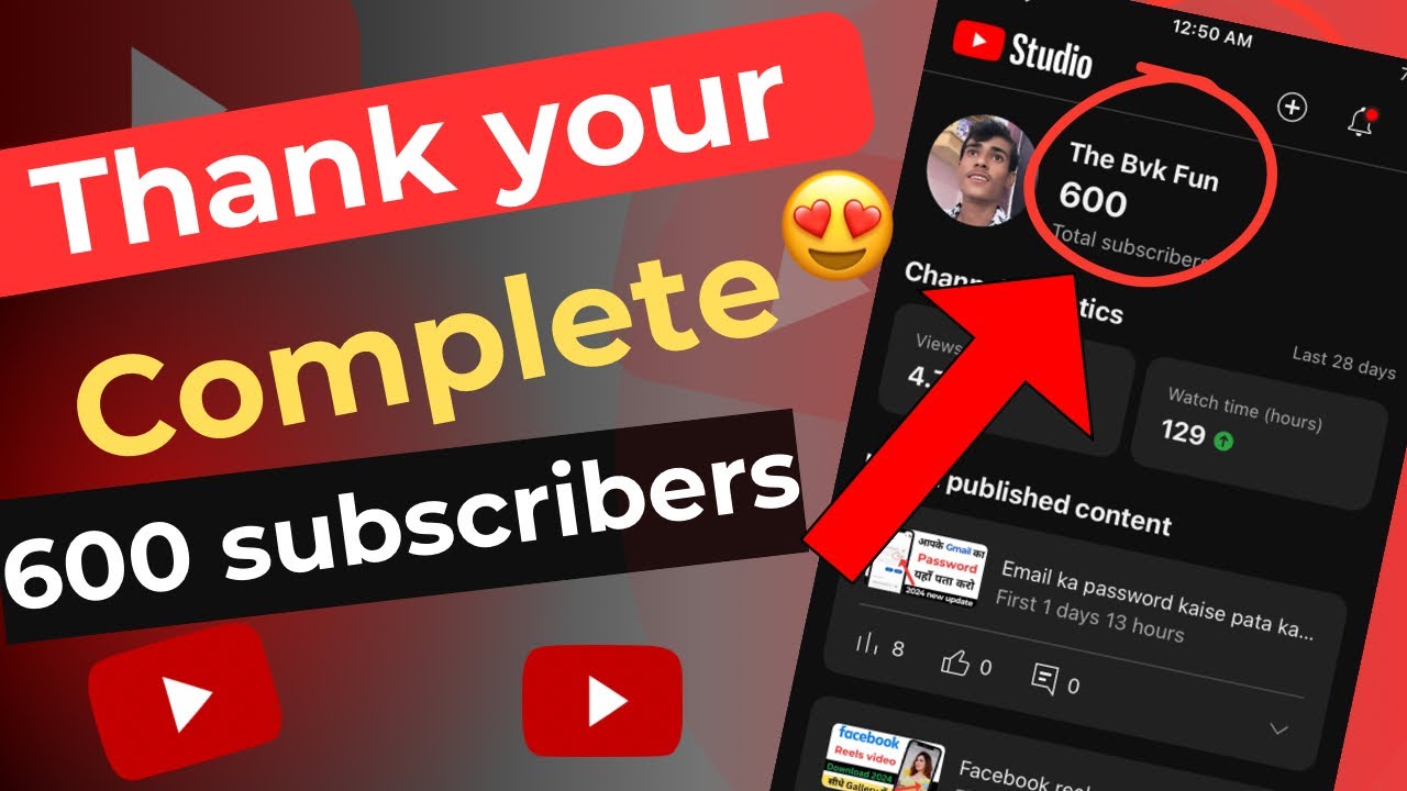 Thank you 🙏 complete 600 subscriber | my YouTube channel complete 600 ...