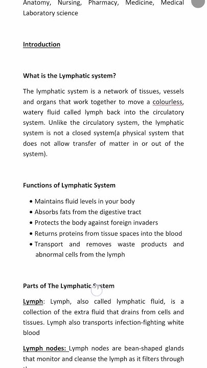 Lymphatic System Note #lymphatic#lymphaticdrainage#lymphnode - YouTube