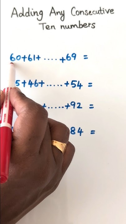 Math Tricks l l Add Any Consecutive Ten Numbers #mathshack #mathstricks #mathtipsandtricks - YouTube
