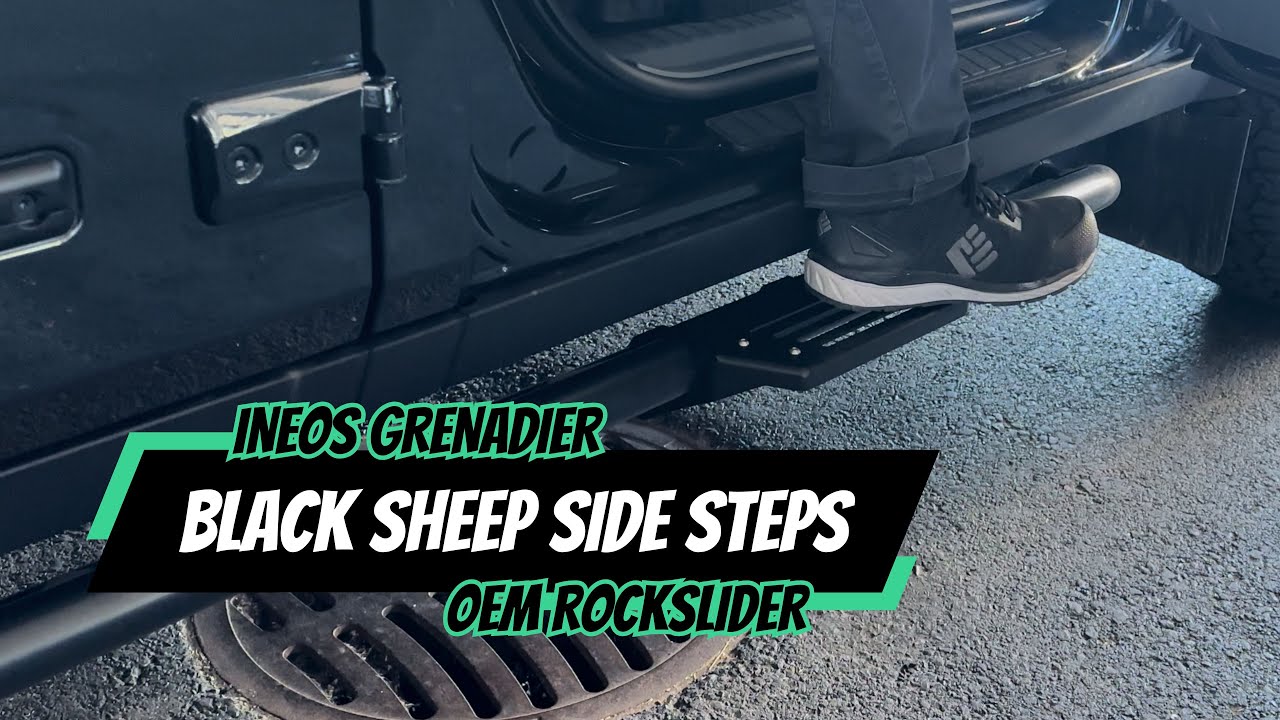 Black Sheep Tritte für die INEOS Grenadier OEM Rockslider - YouTube