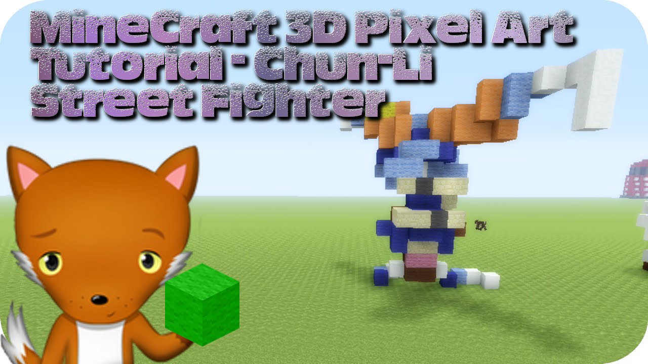 MineCraft 3D Pixel Art Tutorial - Chun-Li Street Fighter - YouTube