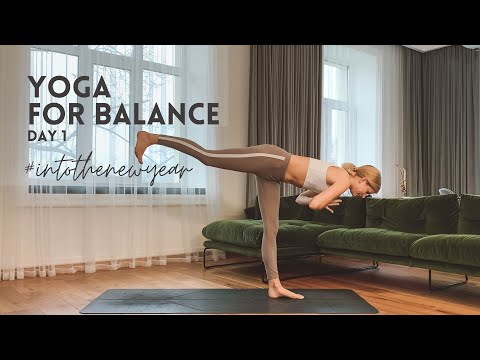 DAY 1: #intothenewyear Yoga Challenge - YOGA FOR BALANCE | Yoga By Lina