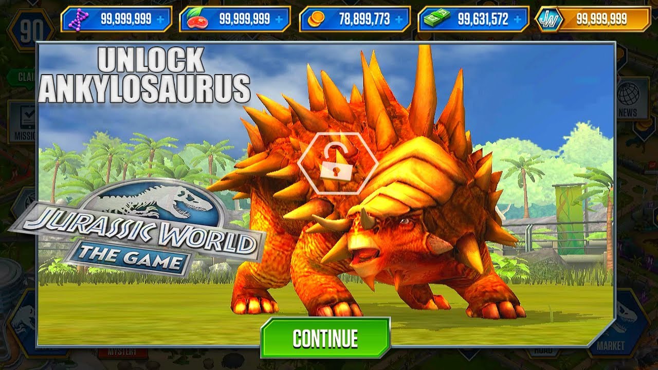 ANKYLOSAURUS PACK UNLOCK ANKYLOSAURUS | JURASSIC WORLD THE GAME - YouTube