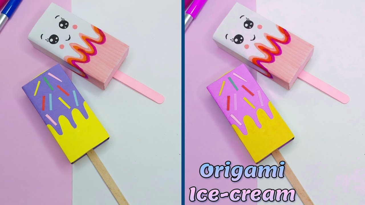 How to make Ice-cream gift box/Origami paper craft/Easy craft ideas ...