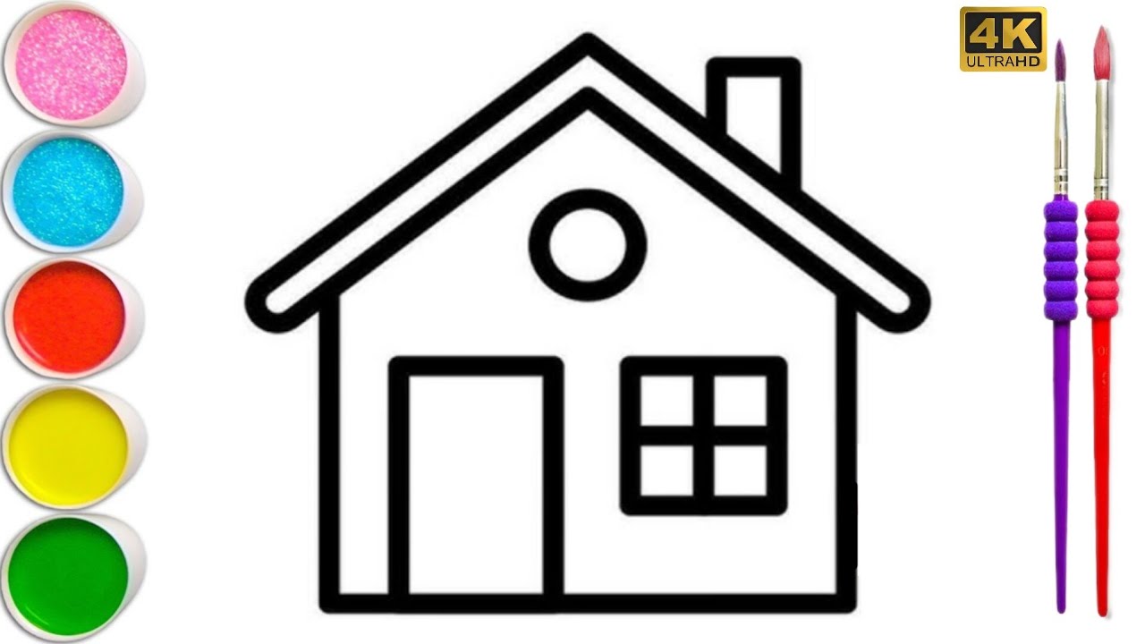How to Draw a House for Kids & Toddlers | Easy step by step House ...