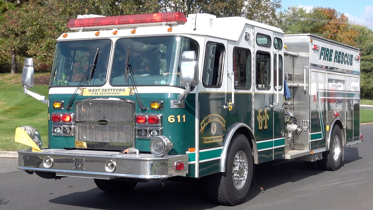 West Deptford Fire Department Engine 611 Responding - YouTube