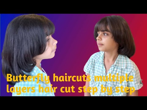 Butterfly haircuts | multiple layers hair cut step by step || bob ...
