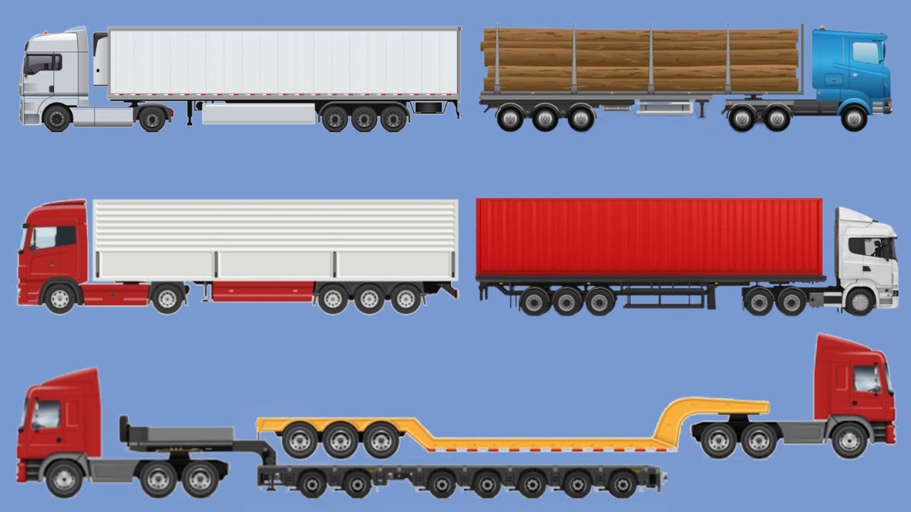 Jenis jenis karoseri truck trailer:reefer trailer timber wing box cargo ...