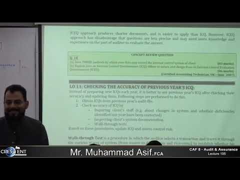 CAF 08 | AUDIT | LECTURE # 105 |BY SIR ASIF | SEPTEMBER 2024 ATTEMPT - YouTube