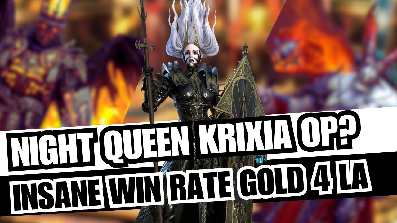 NIGHT QUEEN KRIXIA OP? :INSANE WIN RATE GOLD 4 LIVE ARENA | Raid ...