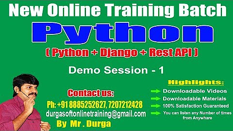 Python - Django - Rest API Training by Durga sir - YouTube