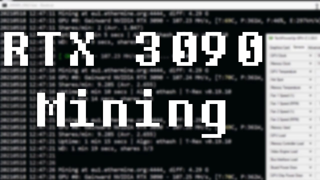 RTX 3090 ETH Mining - Gainward GeForce RTX 3090 Phantom - YouTube