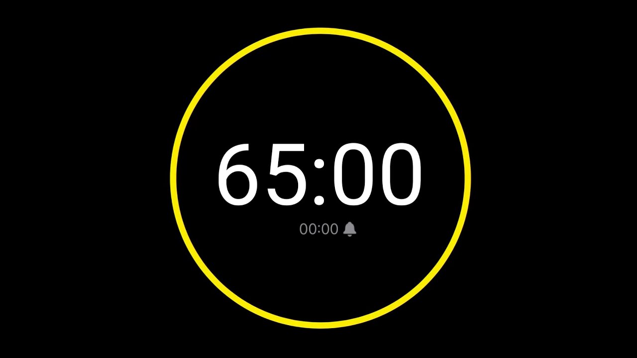 65 Minute Countdown Timer with Alarm / iPhone Timer Style - YouTube