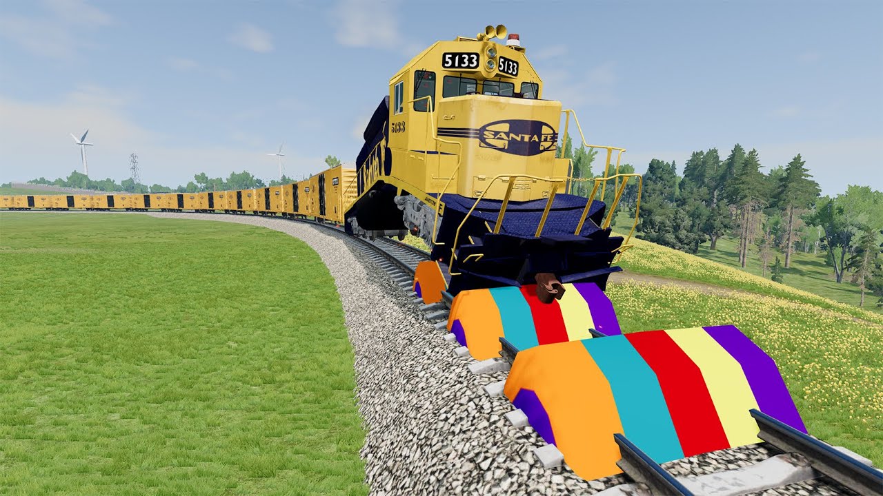 Trains Vs Speed Bumps #15 - Beamng.Drive - YouTube