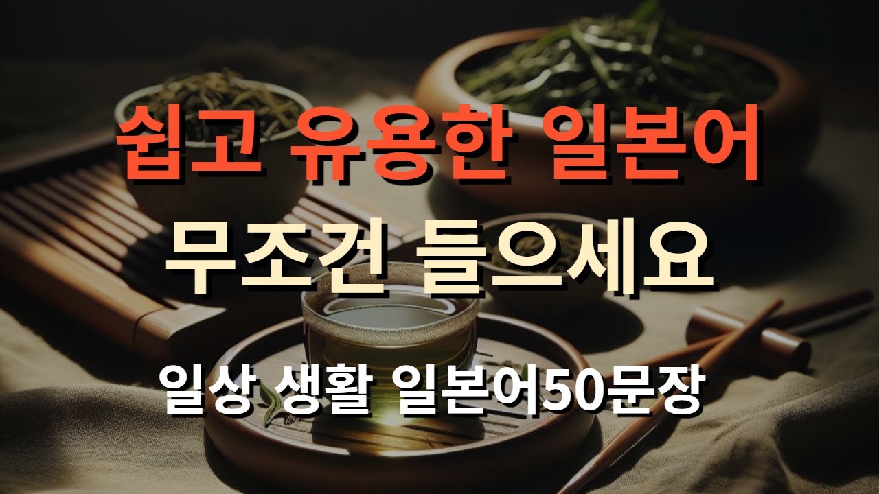 일상생활편 50문장 004 어렵게 외우지 마세요 출퇴근 이동시 휴식 취침 전 시간 그냥 틀어 두세요 반복으로 듣기만 하면 외어지는 일본어 스킬업005