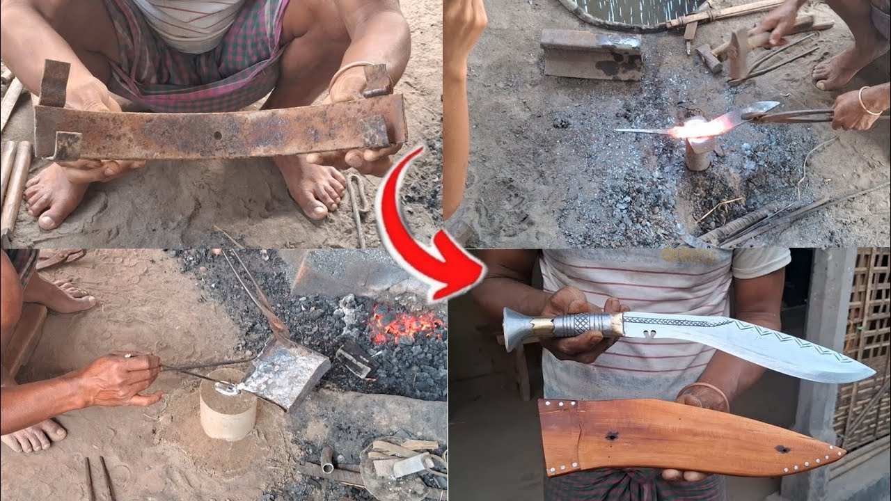 How To Make Khukuri is 11 Nc // Aluminium Hendle Khukuri making Process from Assam #blacksmith ...