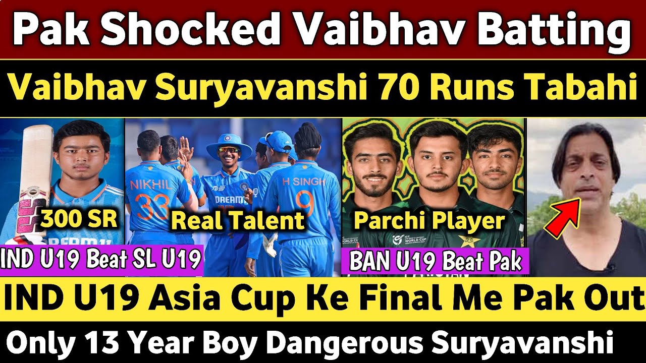 Pak Media Reaction On Vaibhav Suryavanshi 67 Runs vs SL U19 | Ind U19 vs Sl U19 Semi Final ...