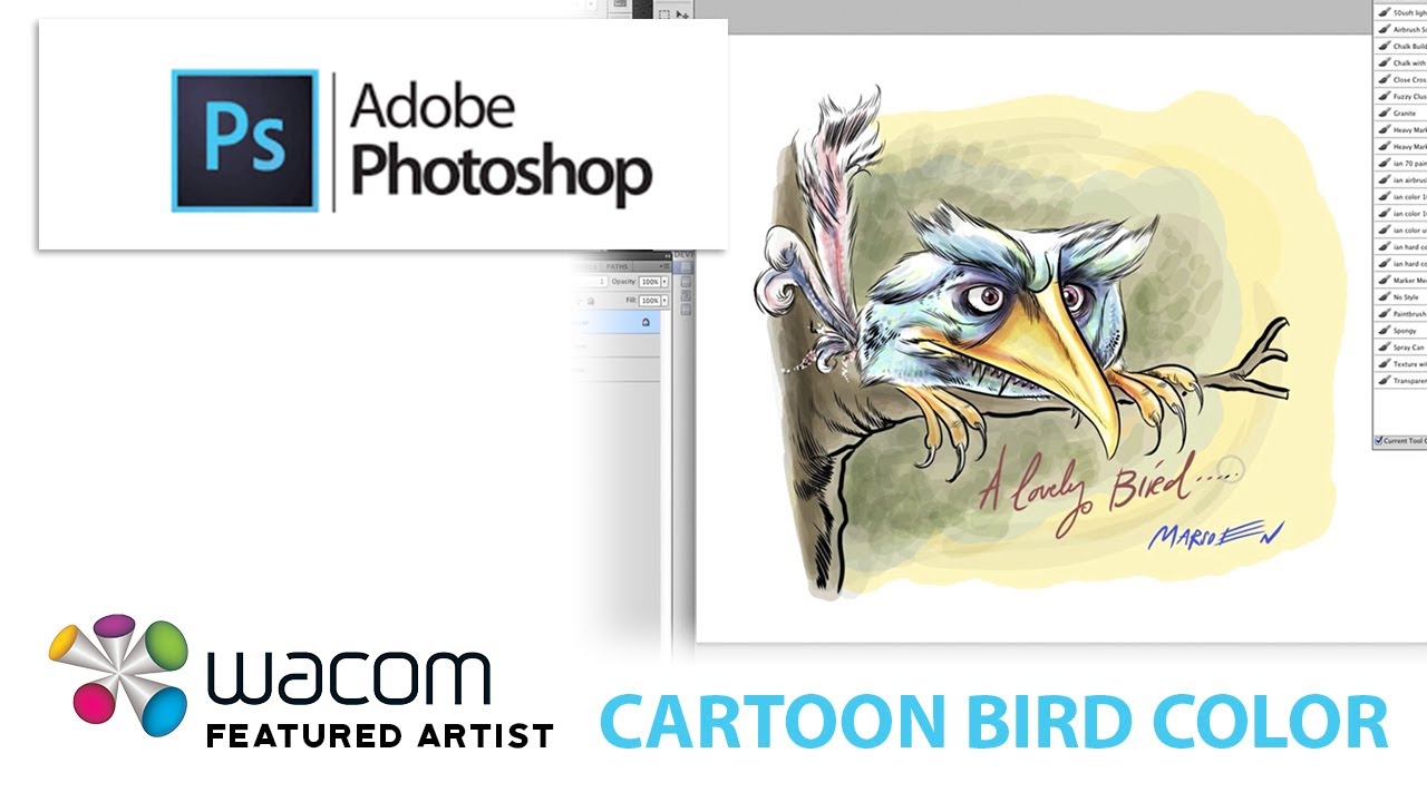 A Lovely Cartoon Bird Part 2 Coloring In Adobe Photoshop Wacom A Lovely Cartoon Bird Part 2 Coloring In Adobe Photoshop Wacom
