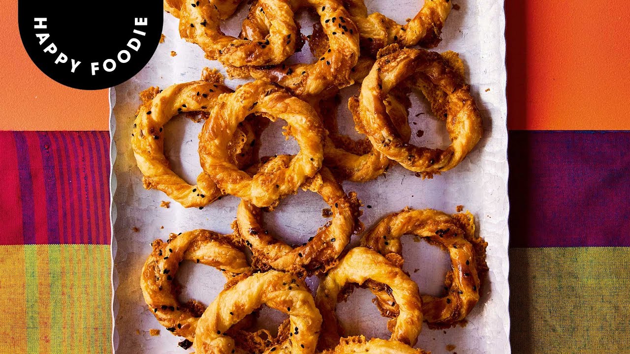 Rukmini Iyer's Cheddar, Cumin and Nigella Seed Straws - YouTube