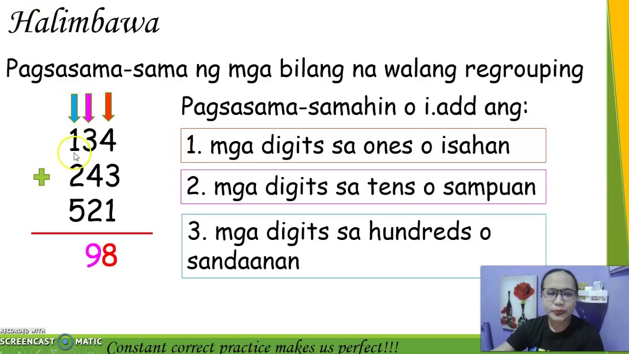 Pagsasama-sama ng 3 hanggang 4 na digit na may sum hanggang 10 000 na ...