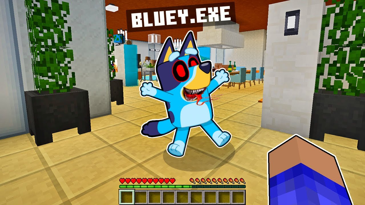 APARECE BLUEY.EXE EN MI CASA EN MINECRAFT TROLL 😱 - YouTube