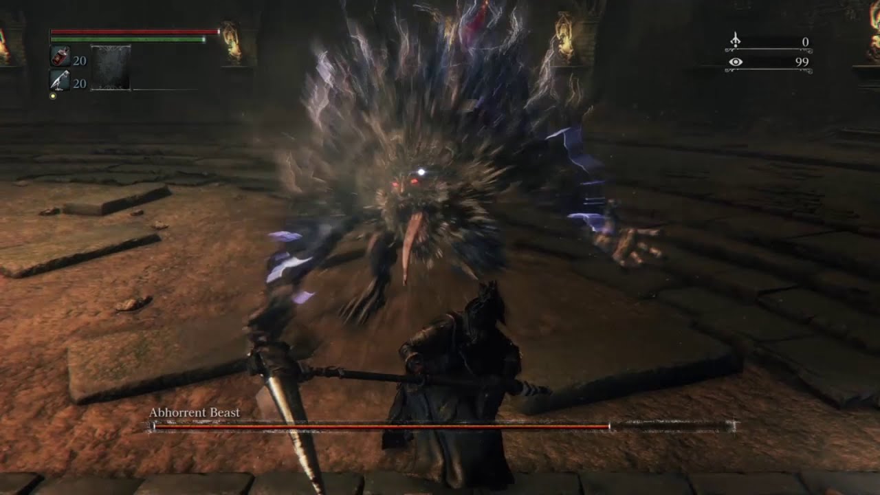 Bloodborne - Loran Abhorrent Beast (No Damage) Church Pick - YouTube