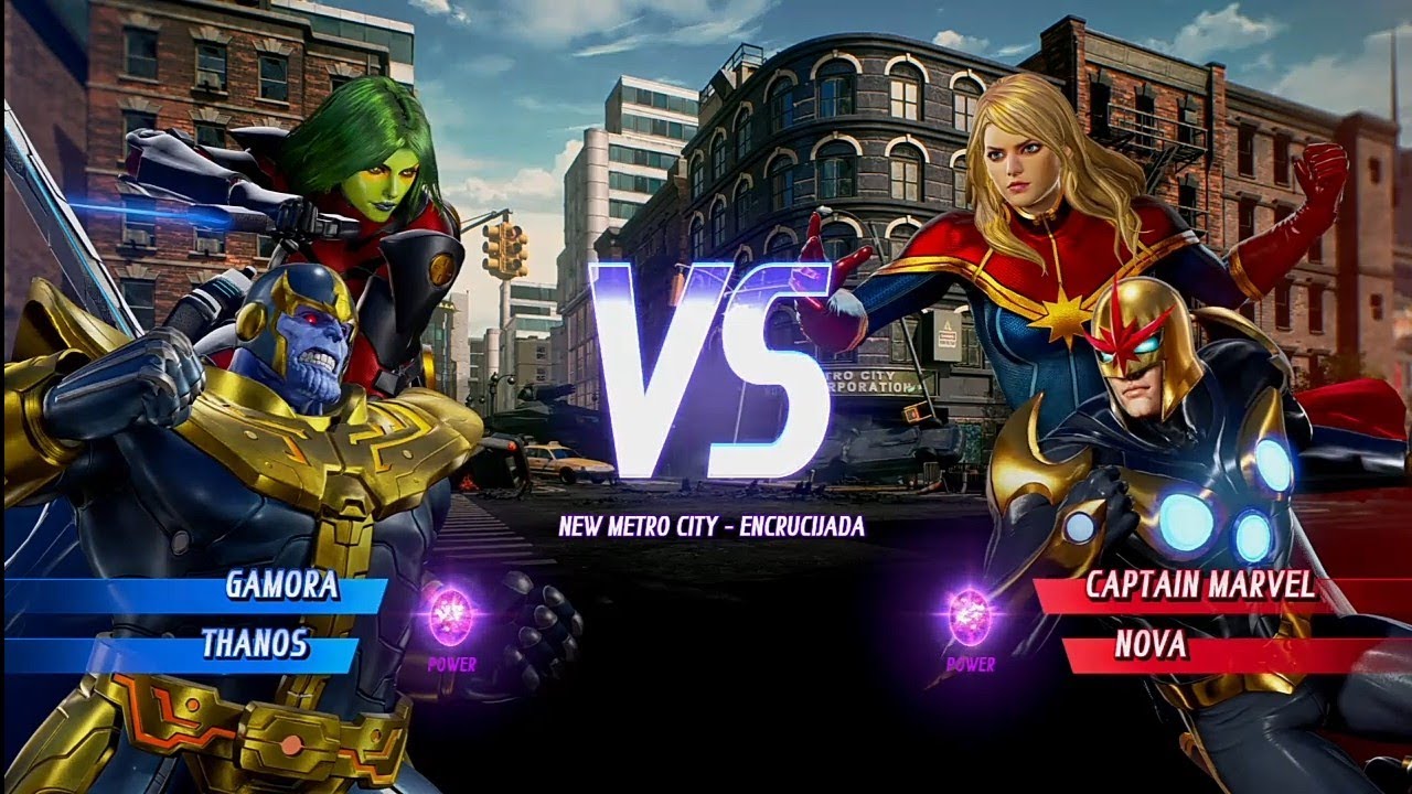 MARVEL VS CAPCOM INFINITE - Gamora & Thanos VS Captain Marvel & Nova ⚔️ ...