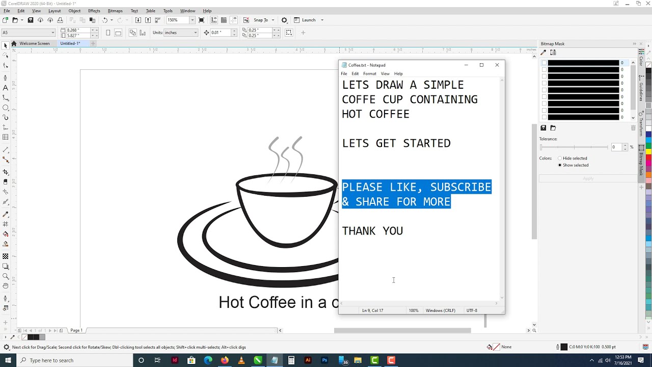 How to Design a Coffee Cup in CorelDraw Tutorial - YouTube