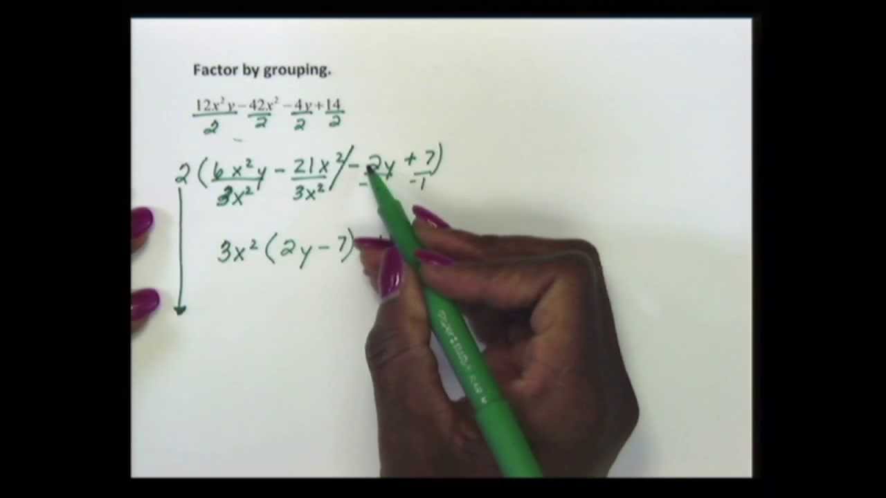 Pre-Algebra Placement Review Intermediate Skills: Factoring By Grouping ...