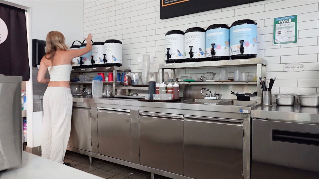 working at a boba shop - YouTube