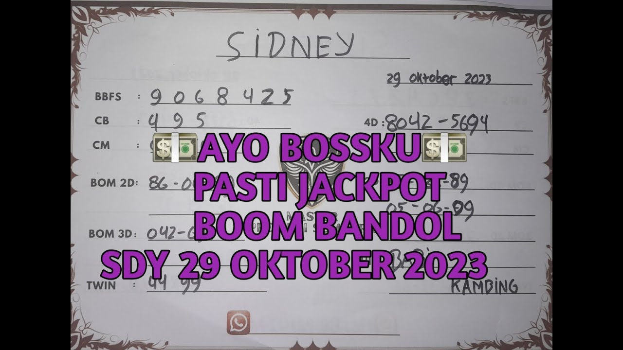 RUMUS EKOR SDY 29 OKTOBER 2023 | BOCORAN TOGEL SYDNEY SIANG INI | RUMUS ...