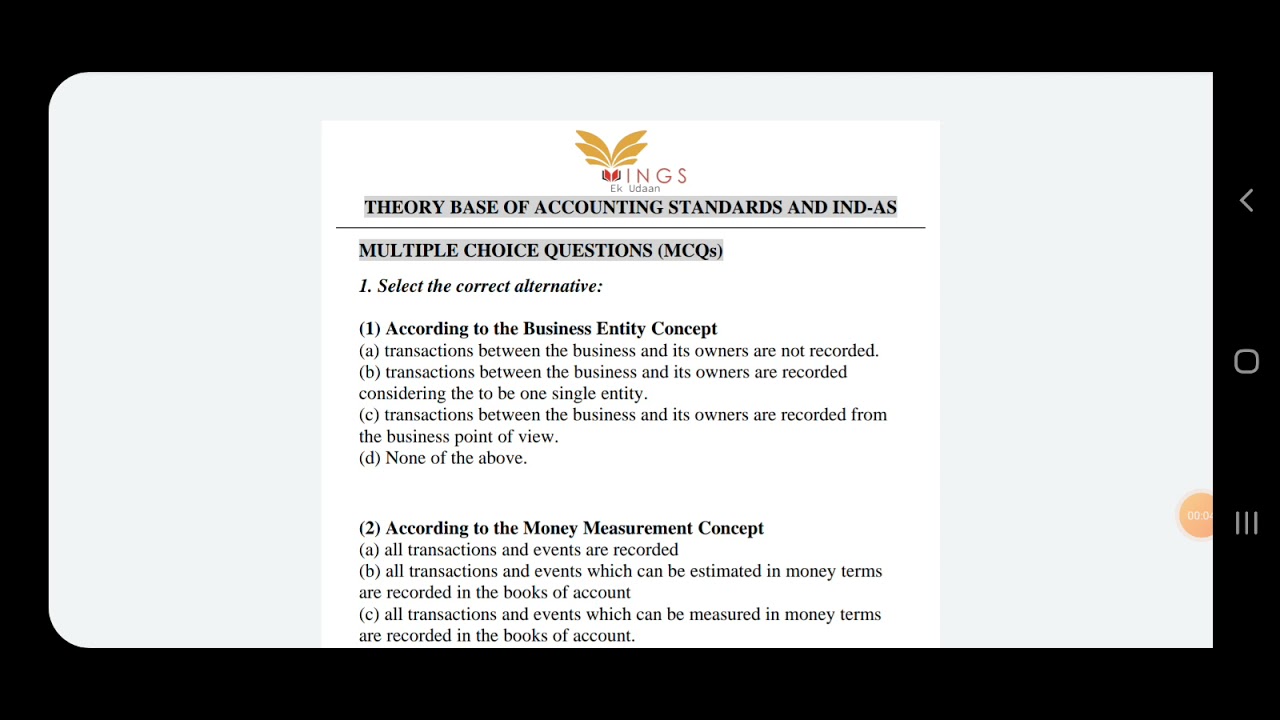 L 2 || MCQ|| Accounting Principles and Concepts|| Jkssb|| FAA ...