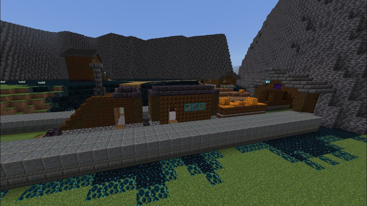 Finishing the train in my haunted house biome in my survival world ...