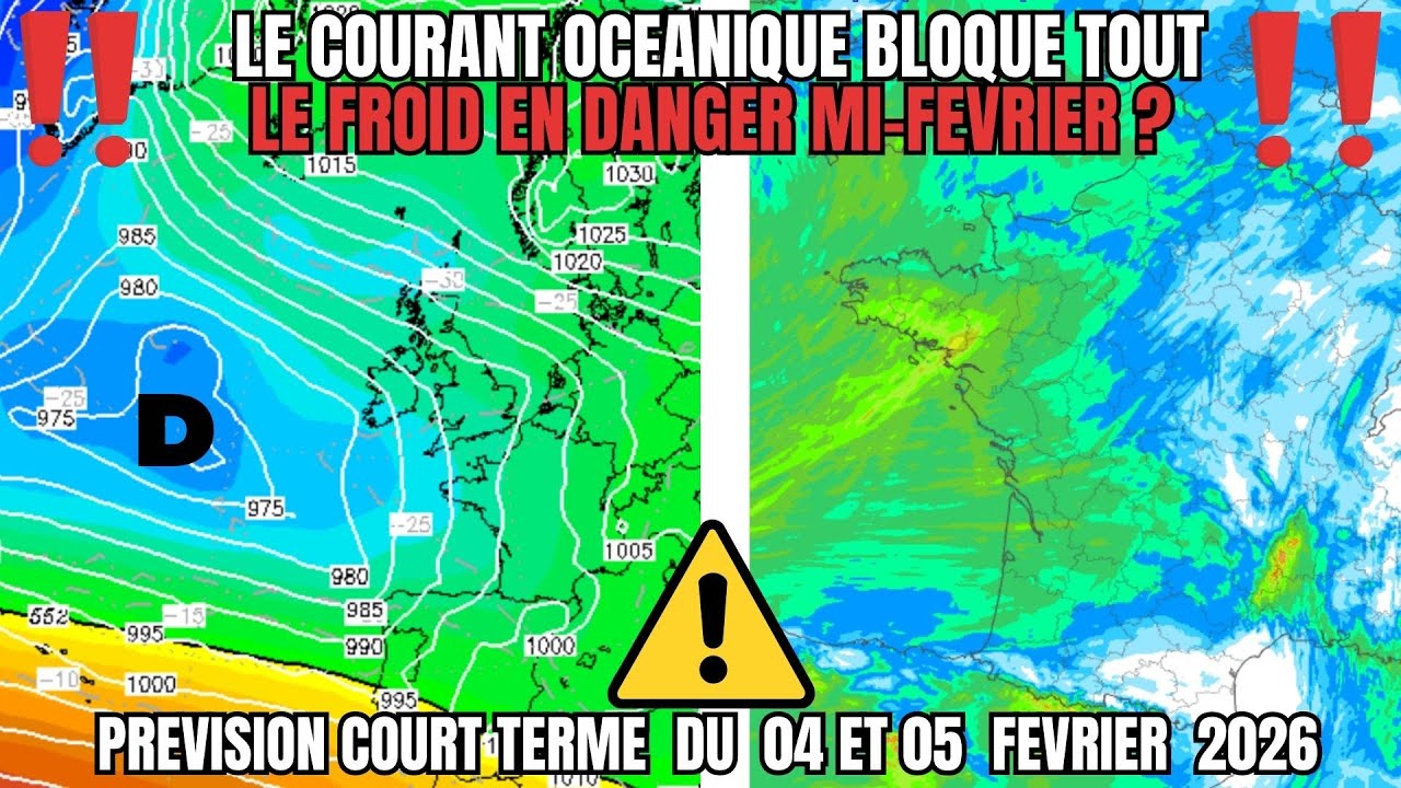 LE COURANT OCEANIQUE BLOQUE TOUT , LE FROID EN DANGER MI-FEVRIER ...