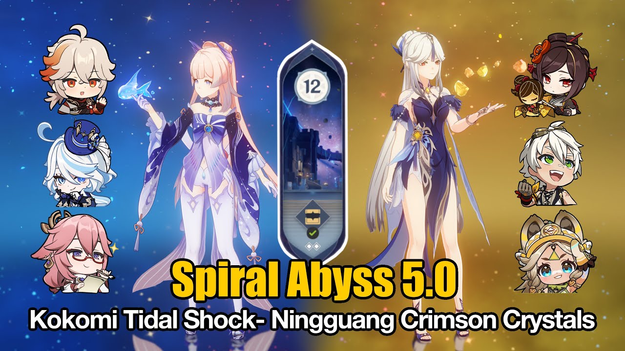 C0 Kokomi Tidal Shock & C6 Ningguang Crimson Crystals | Spiral Abyss 5. ...