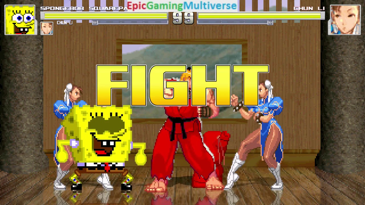 SpongeBob SquarePants And Street Fighter Characters VS Chun-Li In A ...
