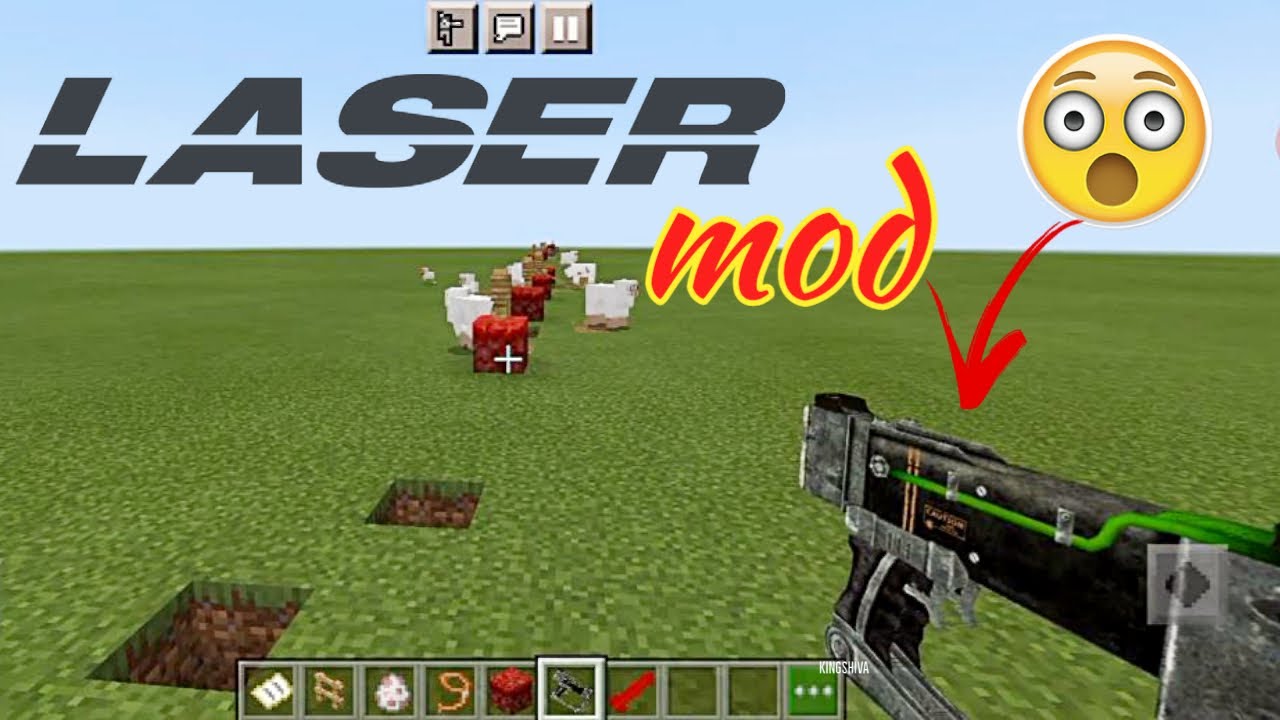 LASER MOD in MINECRAFT pe | powerful laser beam prototype in minecraft ...