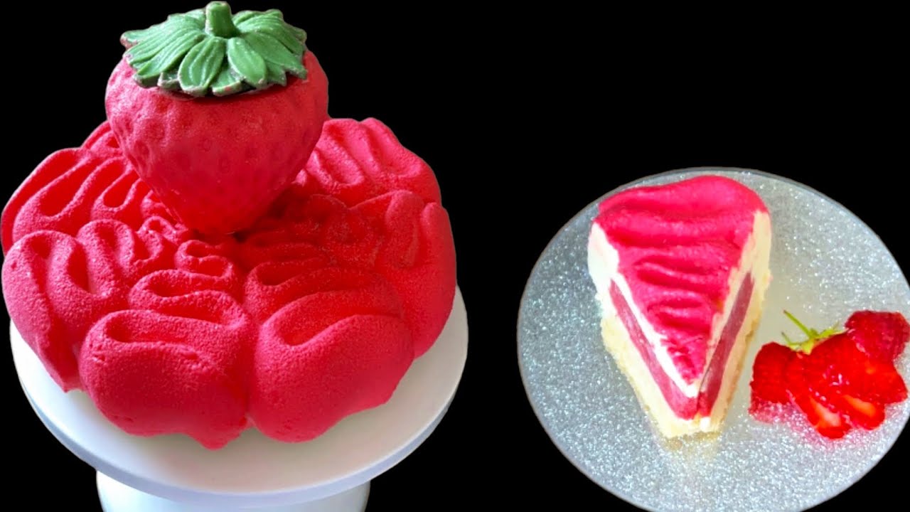 CHOCOLATE STRAWBERRY CAKE RECIPE / 3D RED VELVET EFFECT ENTREMET BY ...