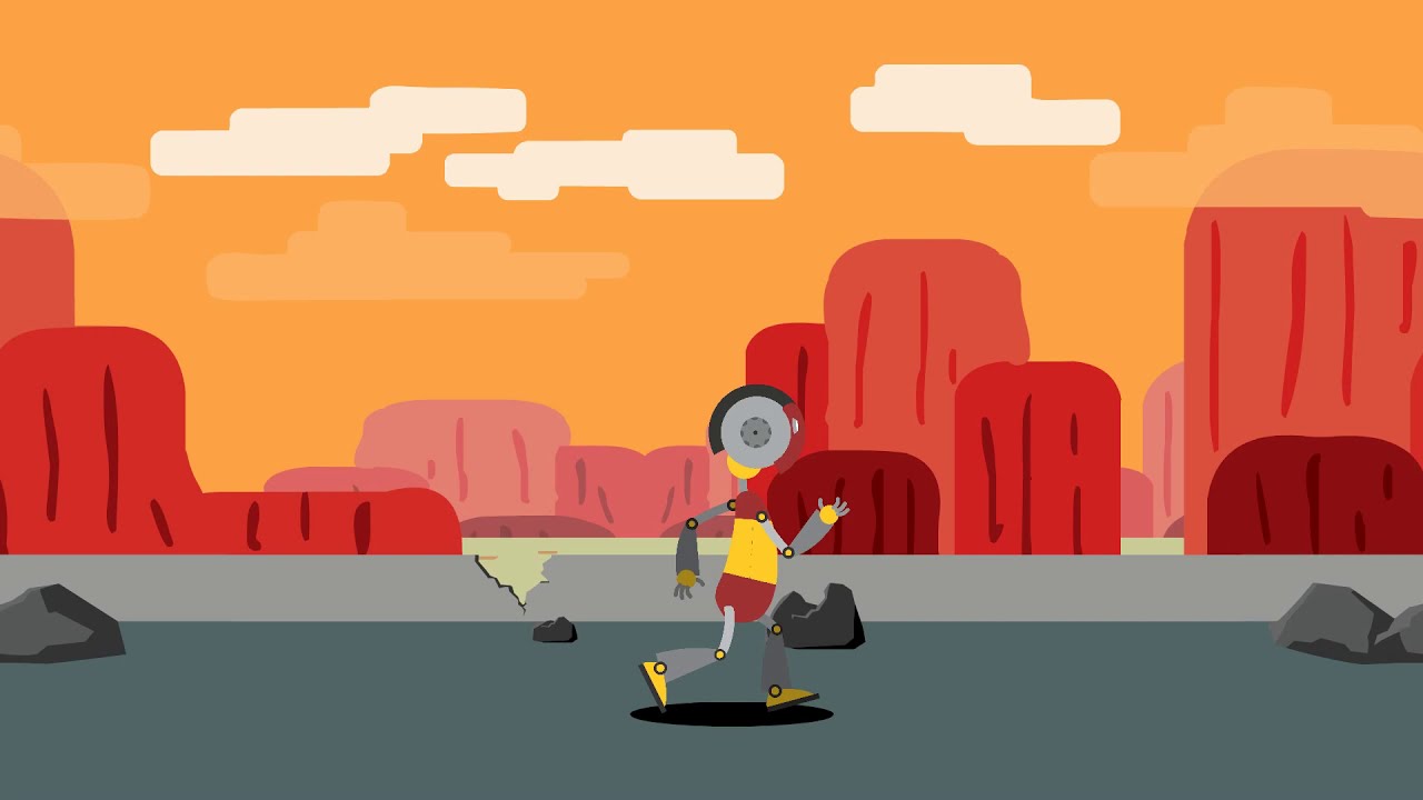 2D Animation Walk Cycle ROBOT - YouTube