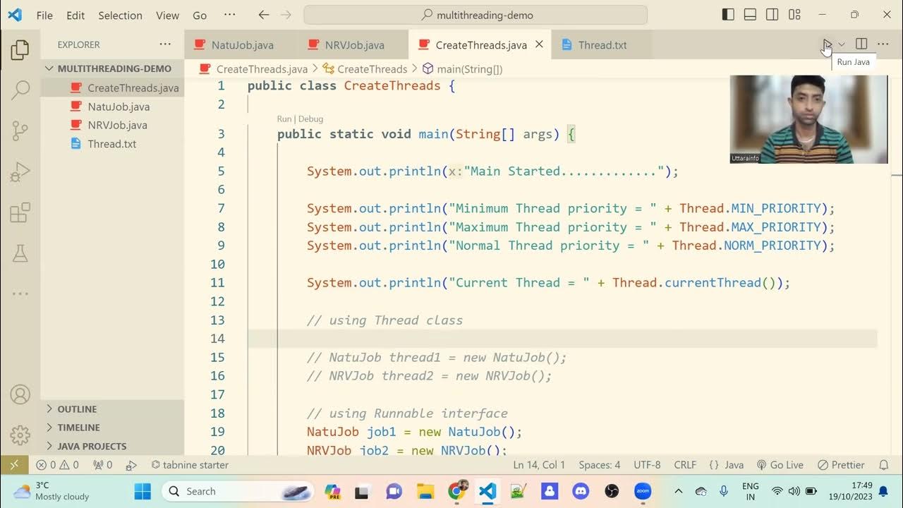 Important methods of Thread class in java - YouTube