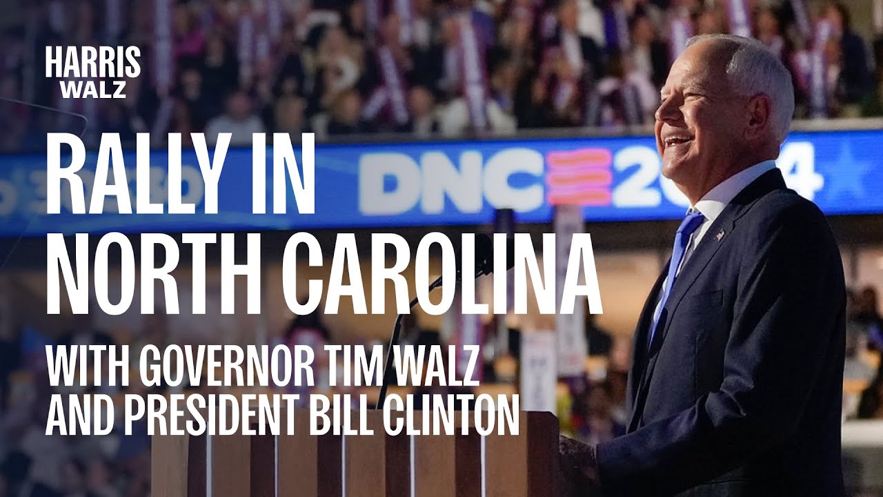 Rally with Gov Tim Walz and President Bill Clinton in NC - YouTube