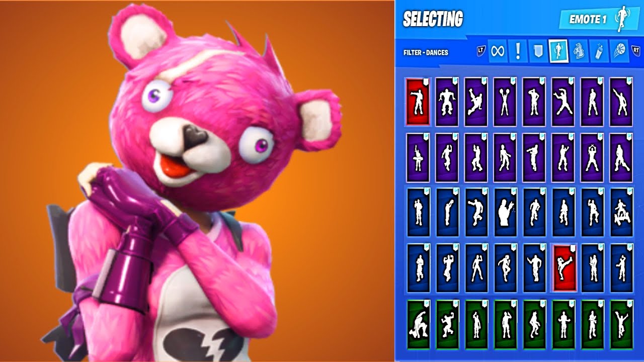 🔥 CUDDLE TEAM LEADER SKIN SHOWCASE WITH ALL FORTNITE DANCES & EMOTES ...