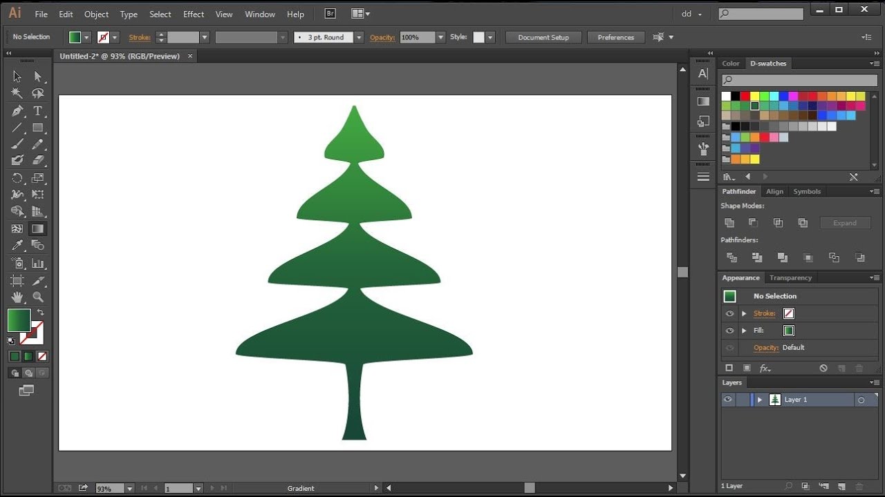 How to Draw a Tree in Adobe Illustrator - YouTube